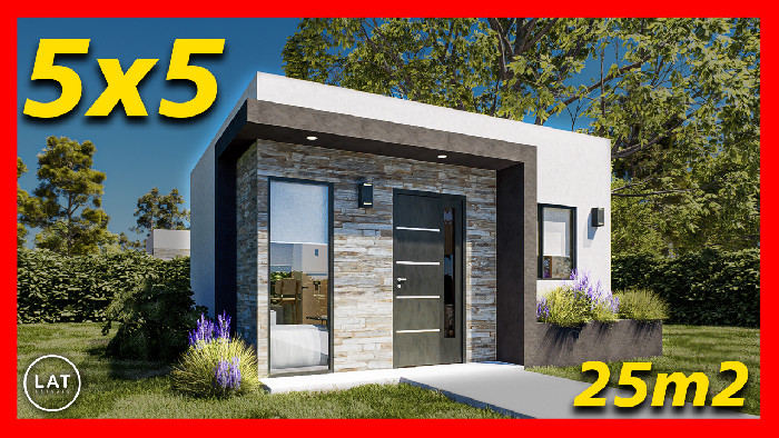 Diseño de Casa Moderna de 5x5 metros: Planos y Detalles